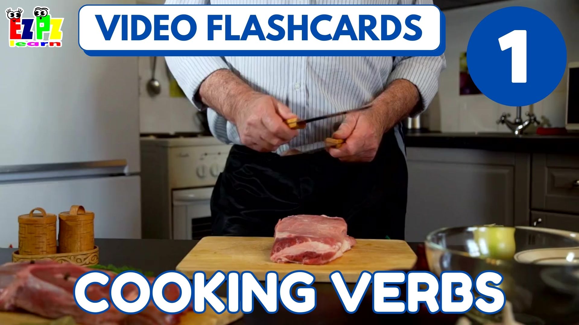 Cooking Verbs Video Flashcards Set 1 - Ezpzlearn.com